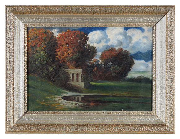FERDINAND RUSZCZYK. Attributed to. "Symbolistic Autumn Landscape". Oil ...
