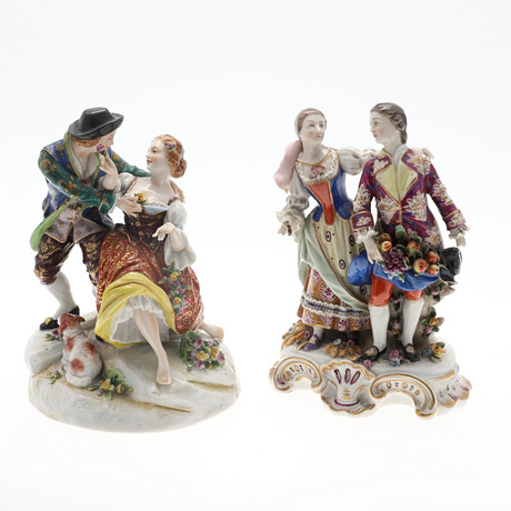 TWO CONTINENTAL PORCELAIN FIGURE GROUPS. Ceramics & Porcelain ...