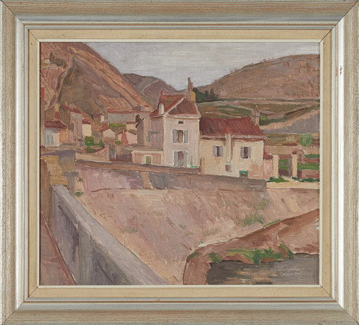 ELLIS WALLIN. "Cahors" - France, signed and dated Ellis Wallin 1925 ...