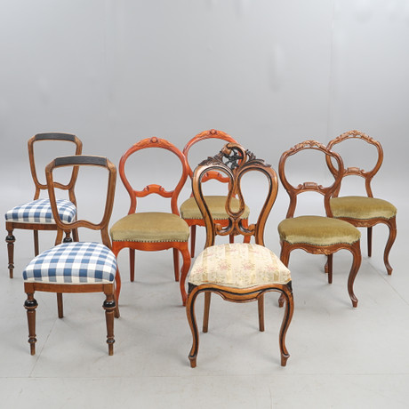 STOLAR, 7 stycken ,rokoko, 1800/1900-tal. Möbler - Fåtöljer & Stolar ...