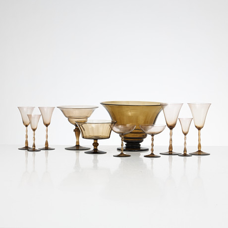 SIMON GATE, "Astrid", glass service, 27+3 dlr., 1920s, for Orrefors ...