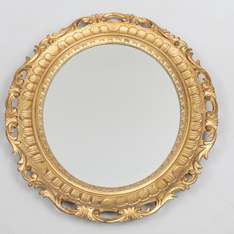 SPEGEL, oval,1900-talets andra hälft. Speglar - Auctionet