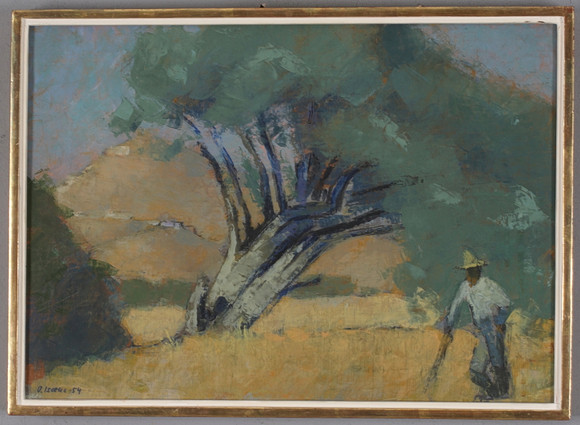 OLLE ISAEUS. Olive tree, Skyros, oil on canvas, signed and dated -54 ...