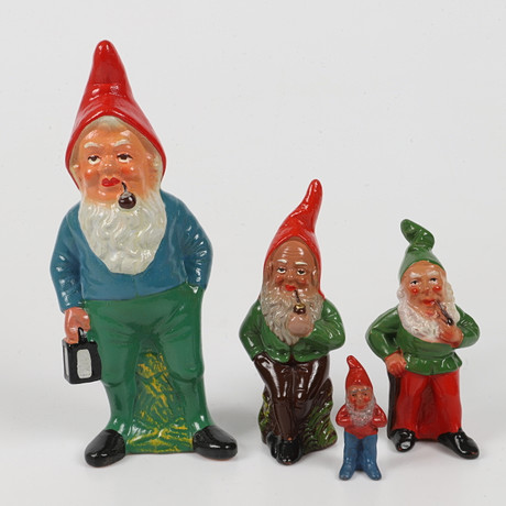 FIGURES, 4 elves, terracotta, Germany. Ceramics & Porcelain - European ...