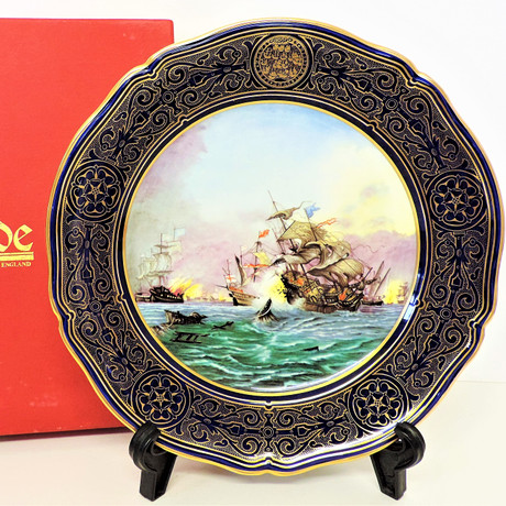 SPODE PORCELAIN ARMADA PLATE 'REVENGE OFF GRAVELINES'. Ceramics ...