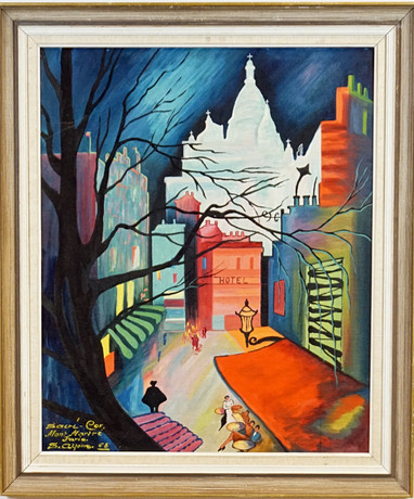 JAN SIGFRID ALFONS CARLSSON. Oil painting "Sacré-Cœur Montmartre, Paris ...