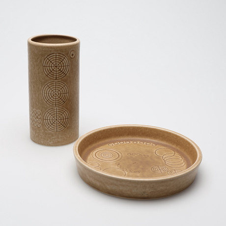 OLLE ALBERIUS. VASE and PLATE, ceramics, "Sarek", Olle Alberius ...