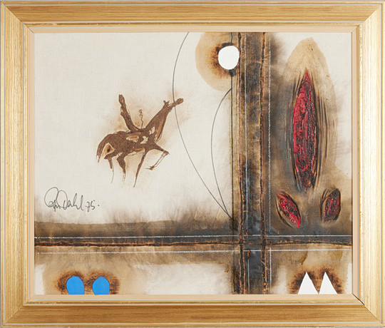 PER DAHL (1941). Komposition med ryttare, blandteknik, signerad ...