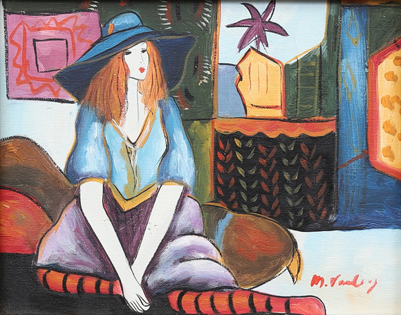 MARY VARLEY. Woman portrait, oil on canvas, signed. Art - Paintings ...