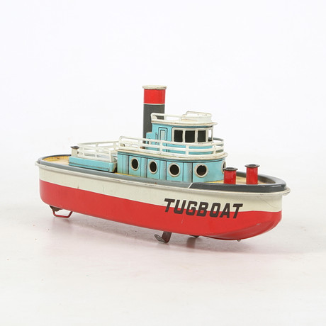 TIN TOY, Tugboat, "Tuggy", Japan, mid 20th century. Toys - Toys - Auctionet