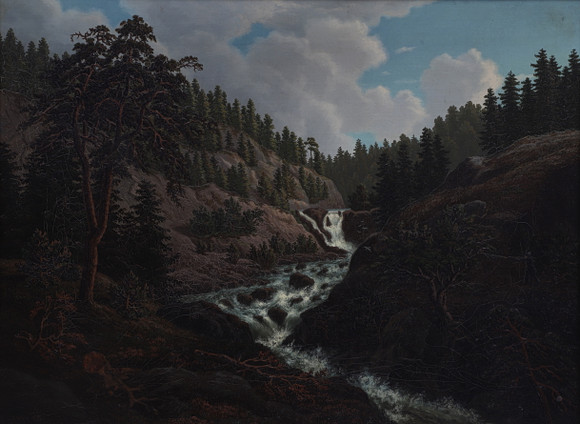 ERIK WESTERLING (1819-1857). oil on Board, hunting in landscape, signed ...