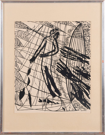 HERMANN TALVIK (ESTLAND, 1906-1984). Komposition, litografi, signerad ...