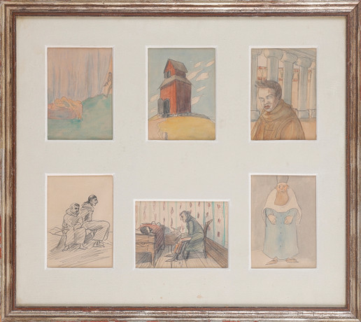 HARRIET LÖWENHJELM (1887-1918). Attributed to. Watercolours, 6 pcs ...