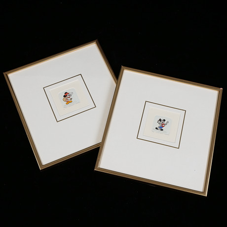SOWA & REISER. Mickey Mouse, color lithographs, 2 pcs, Disney, numbered ...