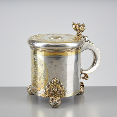 DRYCKESKANNA, silver, sannolikt Baltikum 1600-talets slut / 1700-talets ...