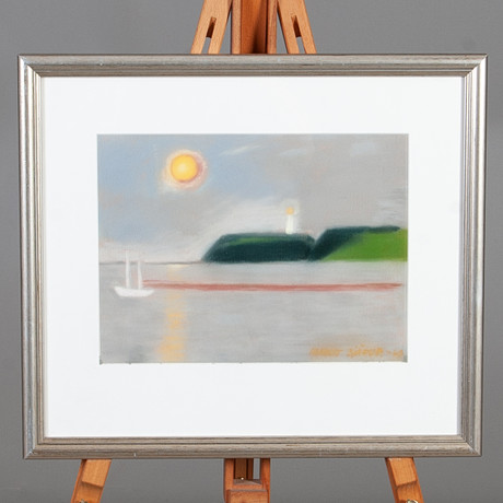 MARGIT BLIXT-BJÄRUP. Pastel, coastal landscape, signed. Art - Paintings ...