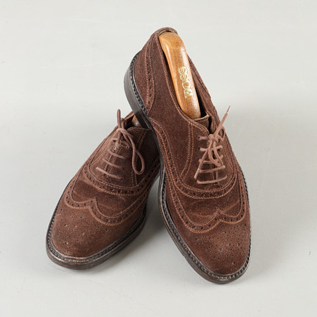 HUGO BOSS; skor, brogues, brun mocka, storl 5,5. Vintagekläder ...