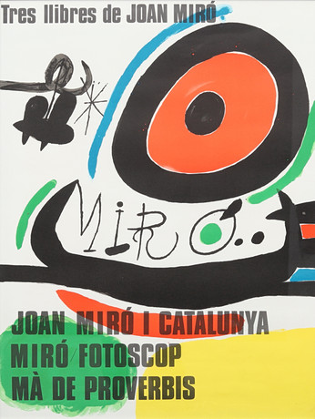 JOAN MIRÓ. Affisch "Tres libre de Joan Miró, Barcelona 1970. Konst ...