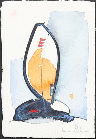 HANNES AHLGREN (1969-). Abstract composition, watercolor, signed. Art ...