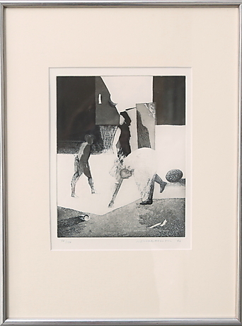 NILS ERIK MATTSSON. Litografi, signerad och daterad 96, numrerad 96/140 ...