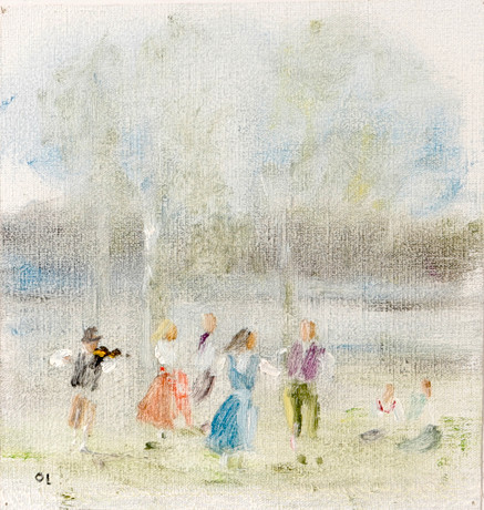 OLLE LINDGREN. Olja på duk uppfodrad på pannå. Konst - Måleri - Auctionet