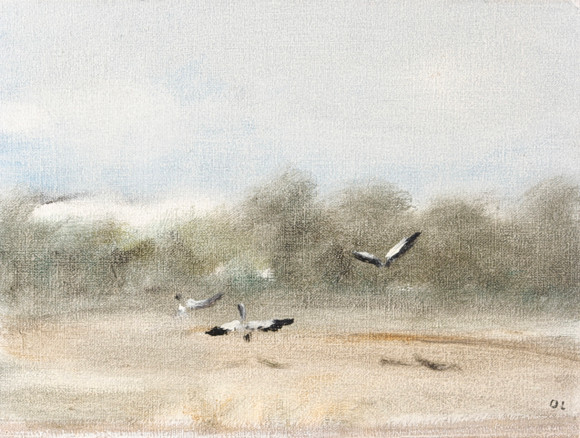 OLLE LINDGREN. Olja på duk uppfodrad på pannå. Konst - Måleri - Auctionet