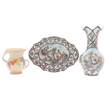 A DOMINIC'S COLLECTION VASE AND DISH, 20TH CENTURY. Ceramics ...