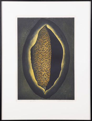 MINAKO MASUI (s. 1940): "Space Leaf", värietsaus, signeerattu Minako ...