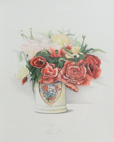 SUSANNE HARTMANN. 'Flowers', 1995, lithograph, EA, signed. Art ...