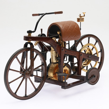 MODEL, Motorcycle, metal and wood, "Daimler Reitwagen", probably ...