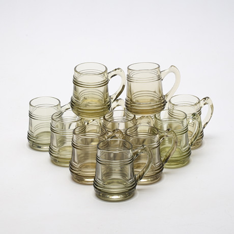 SENAPSGLAS, 12 st, pressglas, 1900-talets andra hälft. Glas - Serviser ...