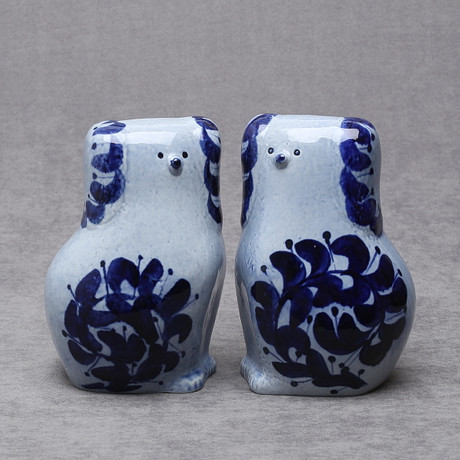 LISA LARSON. Figurines, 1 pair, stoneware, "Poodles", Gustavsberg ...
