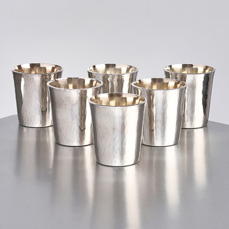 ATELIER BORGILA, soup cups, 6 pieces, sterling silver, slightly conical ...