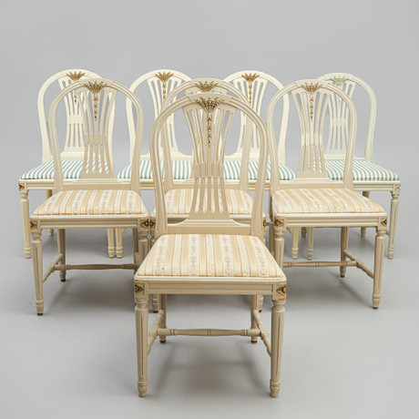 STOLAR, 8 st, Gustaviansk stil, modell "Axet", 1900-tal. Möbler ...