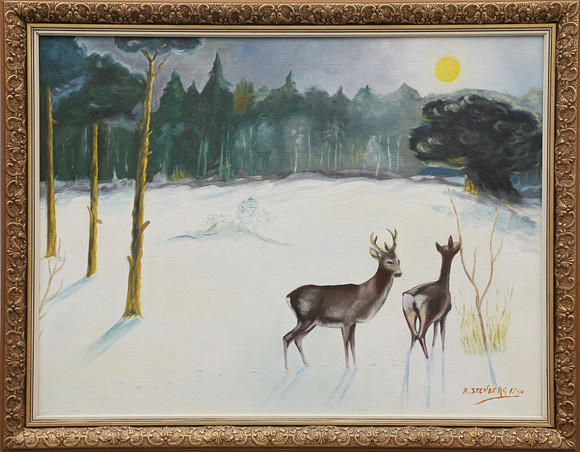 OIDENTIFIERAD KONSTNÄR. OIL on Board, signed A Stenberg, 1950. Art ...