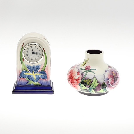 DONATE TO CHARITY AN OLD TUPTON WARE CERMIC CASED CLOCK AND SIMILAR ...