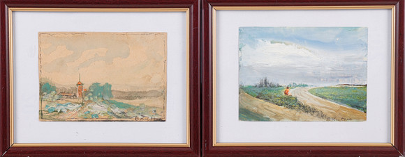 EDUARD KUTSAR (ESTLAND 1902-1970). blandteknik, 2 st, signerade E ...