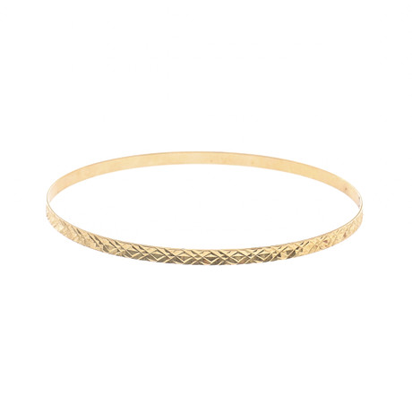 A MODERN NARROW 9 CARAT GOLD BANGLE. Jewellery & Gemstones - Bracelets ...