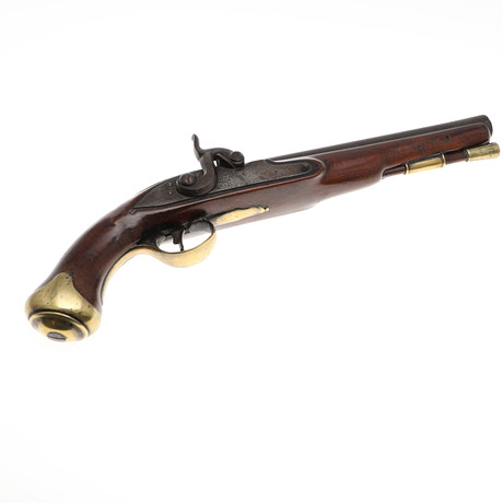 AN EARLY 19TH CENTURY CONVERTED OFFICERS PISTOL. Weapons & Militaria ...