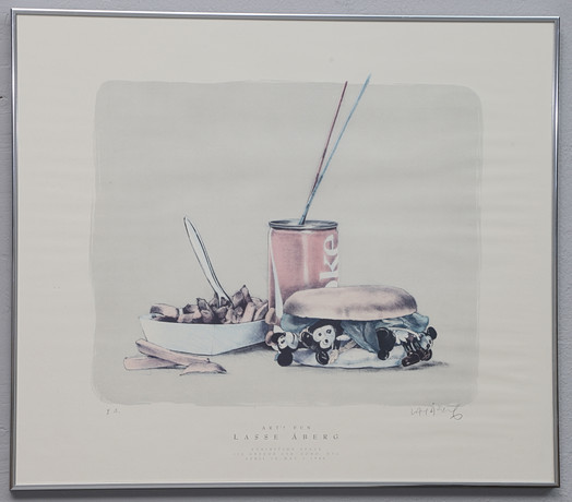 Lasse Åberg. Exhibition Poster, Art's Fun, Soho In New York, 1986. Art