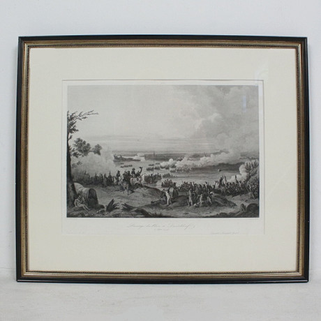 'Passage du Rhin à Dusseldorf, September 6, 1795', engraving by CHOLET ...