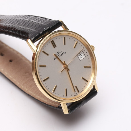 WRIST WATCH, 18k, gold, quartz, date, Antima. Clocks & Watches ...
