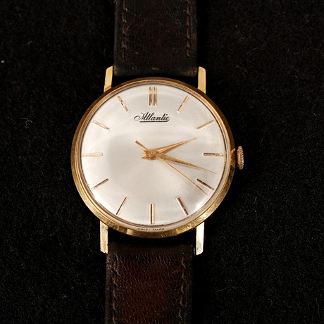 WRIST WATCH, men's, 18K gold, manual, Atlantic. Clocks & Watches ...