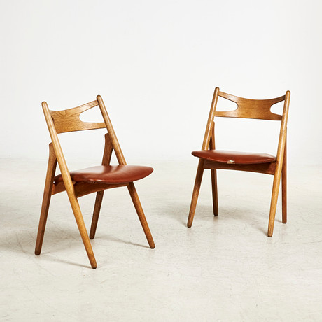 HANS J WEGNER. Stolar, 2 st, "Savebukkestol", modell CH-29, Carl Hansen ...