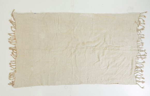 PRIVATE 0204: Rug, woven in natural white cotton, applied textile ...