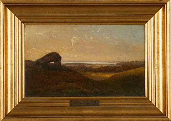 GOTTFRED RUMP (DANMARK, 1816-1880). Landscape with stone setting, oil ...