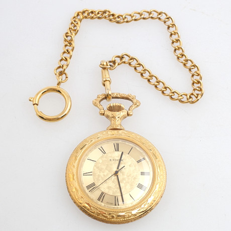 POCKET WATCH, gilded metal, Edox, 20th century. Clocks & Watches ...