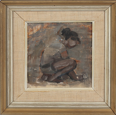 LOUIS BASTIN. Seated girl, oil on Board, signed. Art - Paintings ...