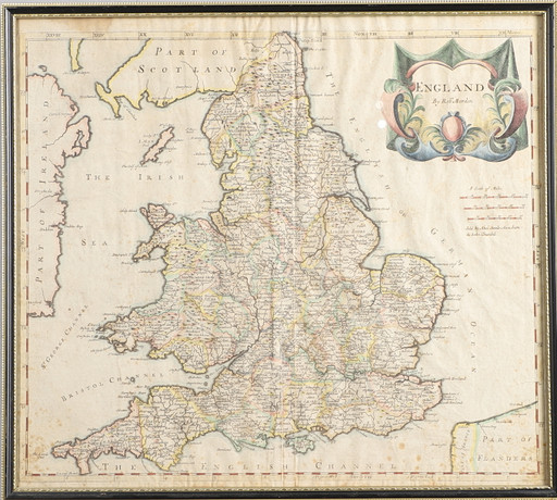 A FRAMED MORDEN MAP OF ENGLAND. Books, Maps & Manuscripts - Books ...