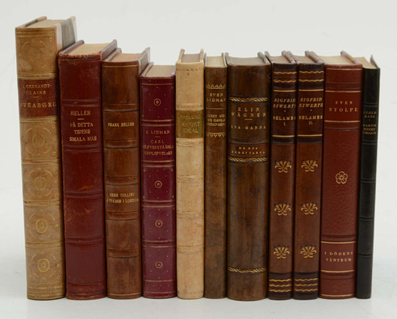 Skönlitteratur i vackra band. 11 vol. Böcker, Kartor & Handskrifter ...